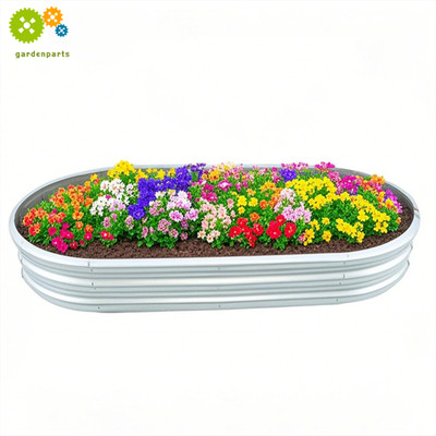8×4×1 ft Oval Metal Galvanized Raised Garden Bed Kit Raised Garden ...