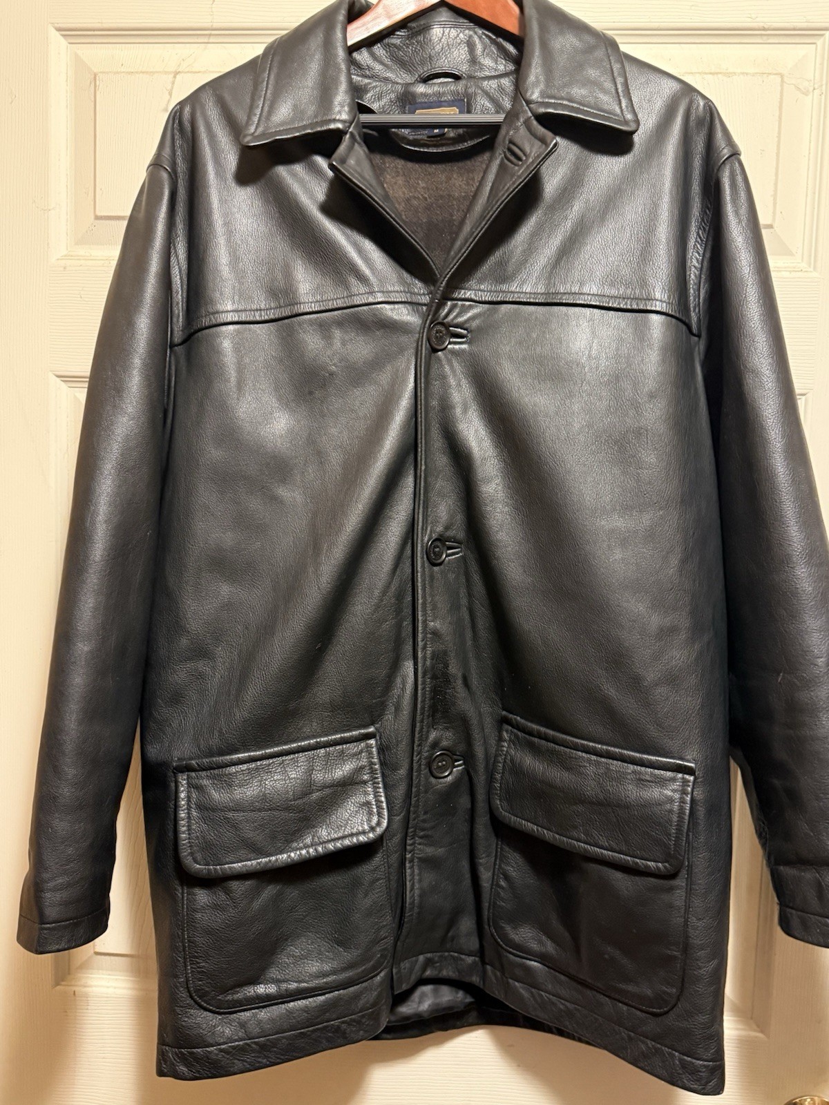 Coach men black leather Coat with wool lining - Gem