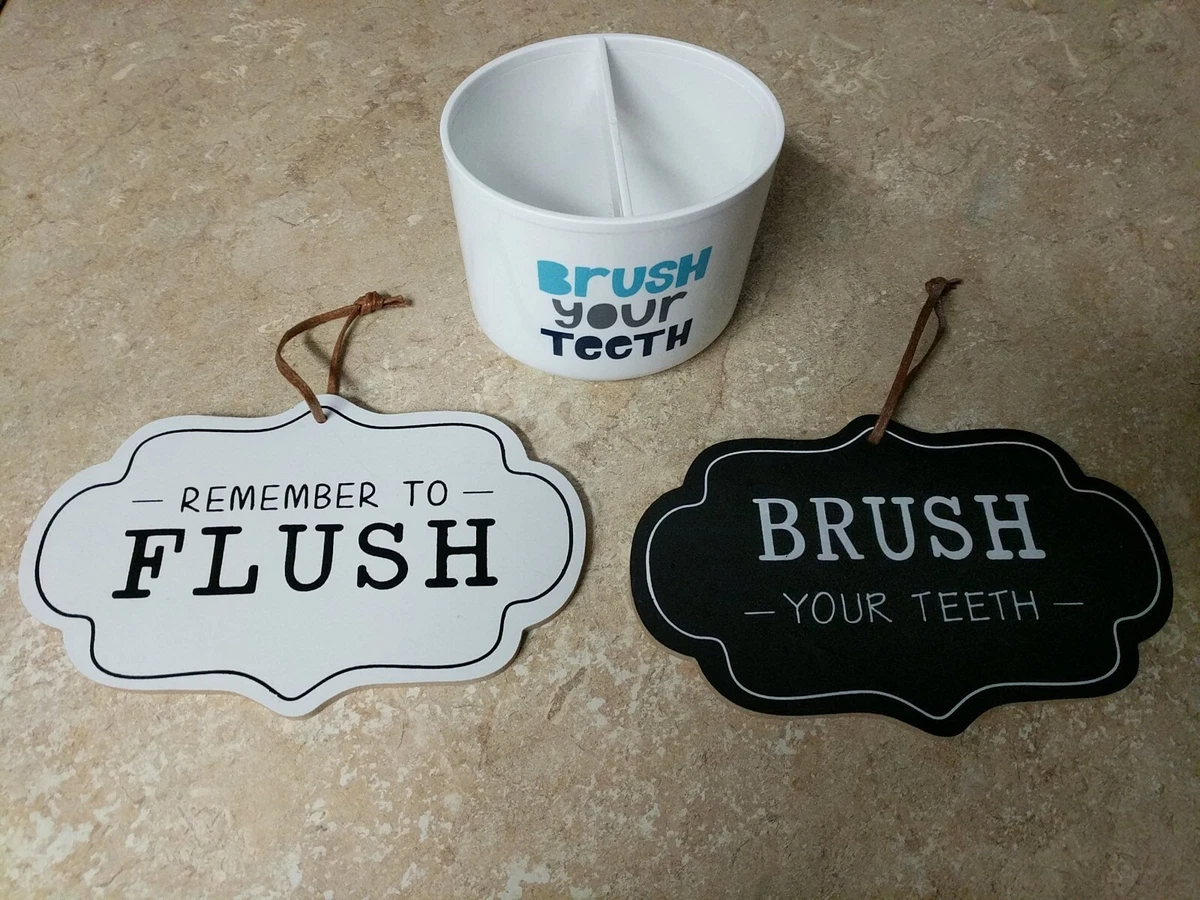 Brush Your Teeth Bathroom Sign