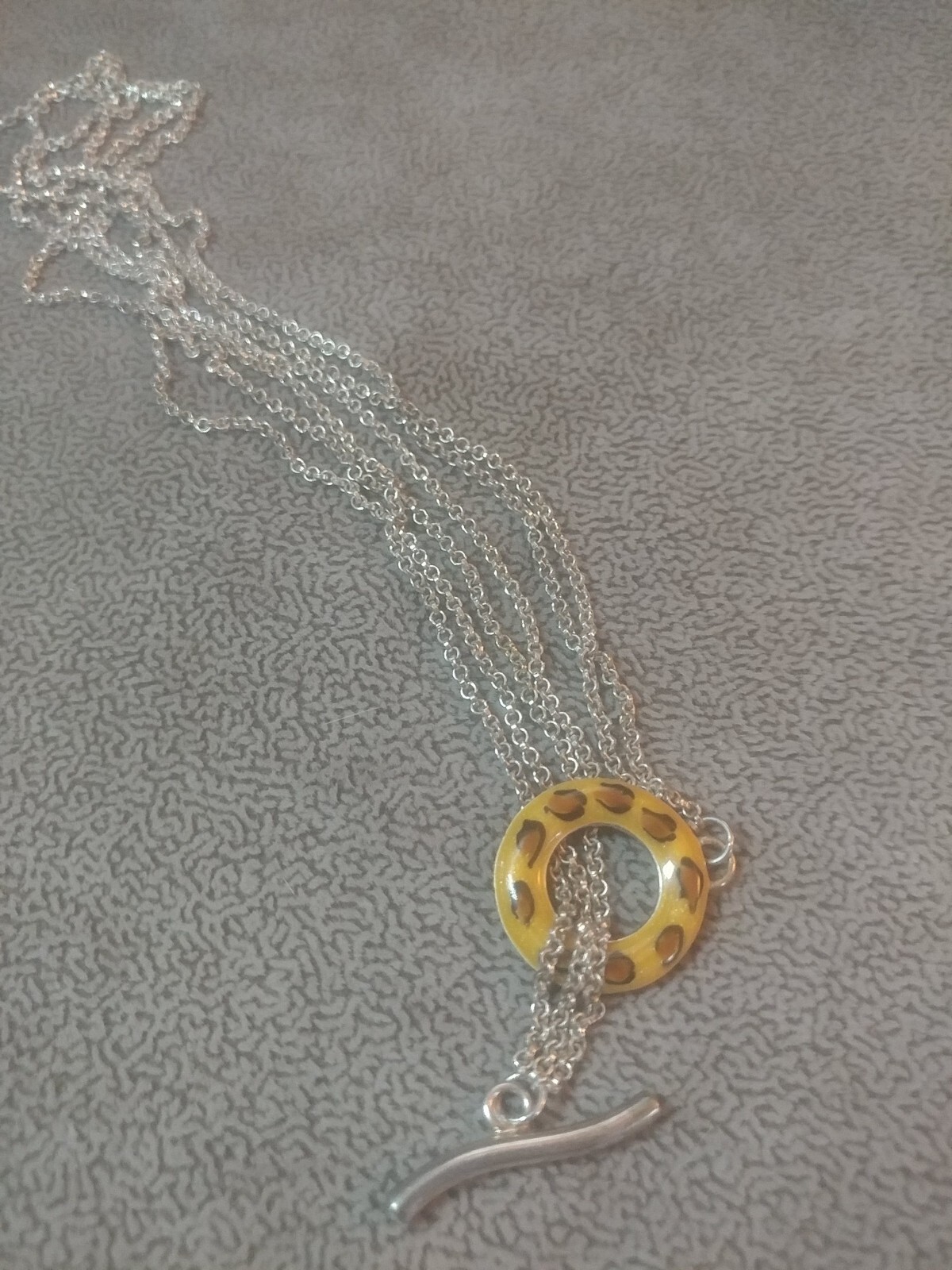 David Sigal Sterling Silver Multi-Strand Leopard Enam… - Gem