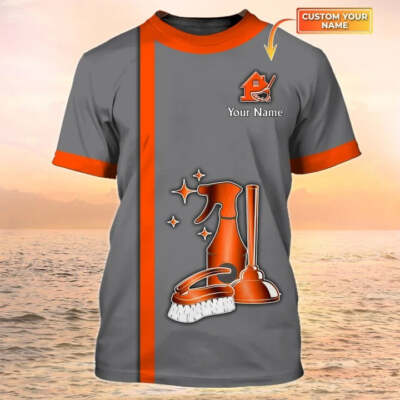 Cleaning Company Shirts Housekeeping T shirts Maid Uniform Orange | eBay