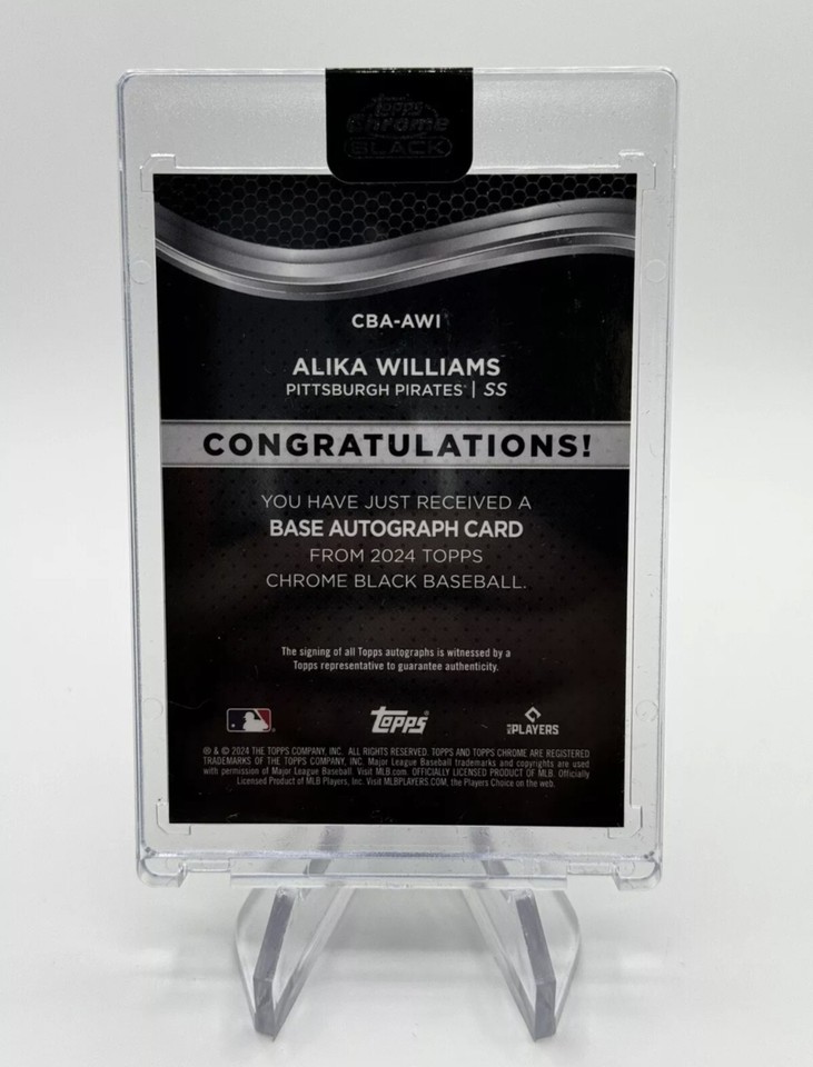 🔥 2024 Topps Chrome Black Alika Williams Rookie On-Card Auto Pirates 🔥 ...