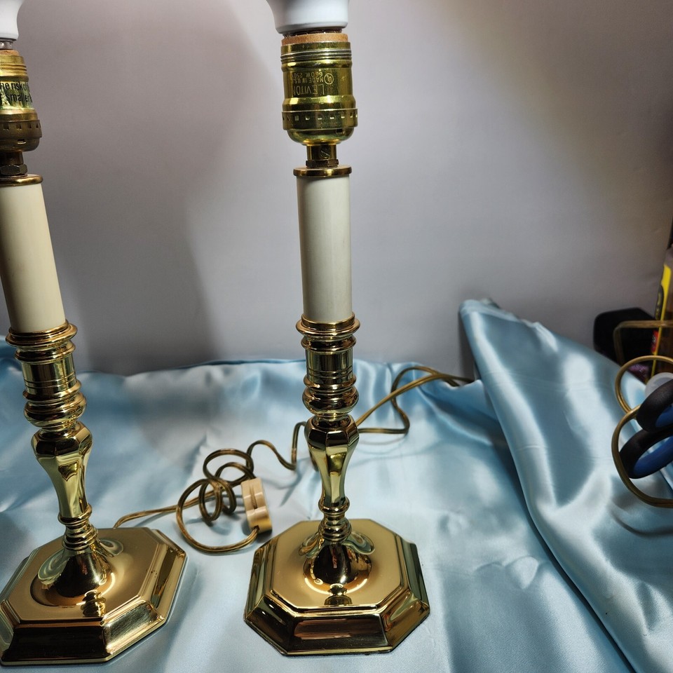 Set of Two Vintage Baldwin Brass Colonial Candlestick Style Electric ...