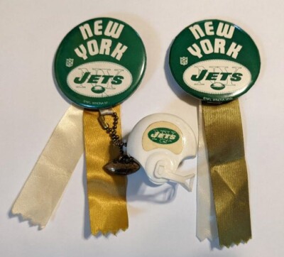 NEW YORK JETS TEAM PINBACK BUTTONS WITH RIBBONS - LOT # 3 | eBay