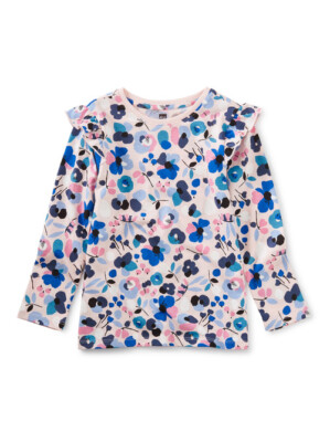 TEA COLLECTION Ruffle Tunic L/S Top - Pink Salt - NWT Girls 12 | eBay