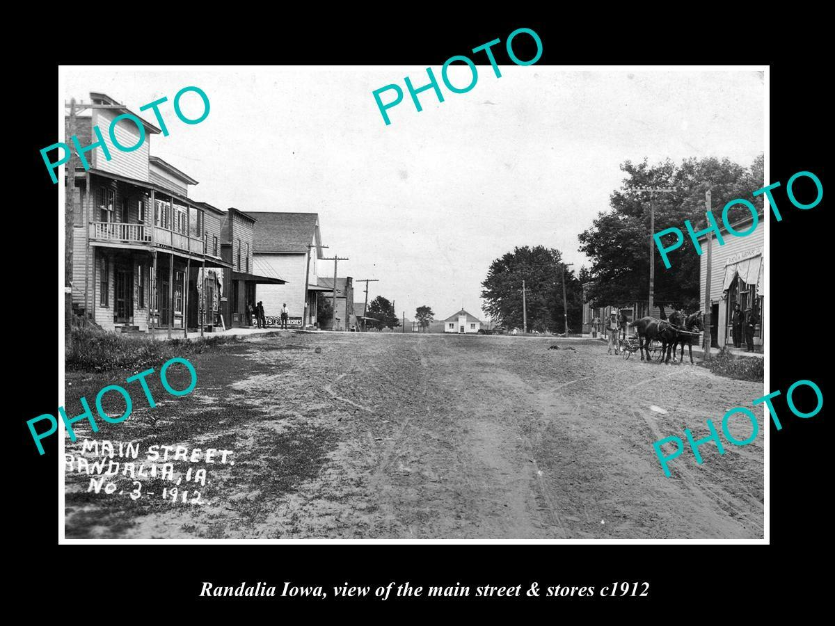 OLD 8x6 HISTORIC PHOTO OF RANDALIA IOWA VIEW OF THE MAIN ST & STORES ...
