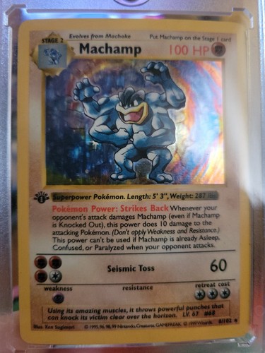 Rare Pokemon Mint Condition 1st Edition Shadowless Machamp halo | eBay