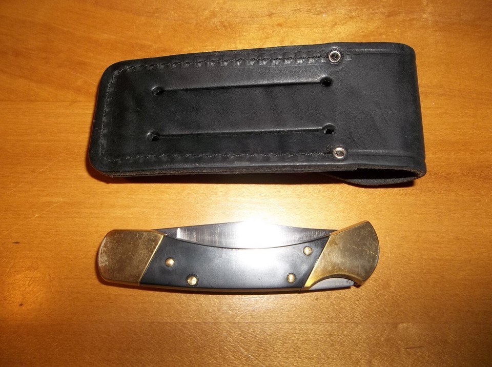 USA Colonial LK95 Single Blade Lockback Knife With Sheath Advertising ...