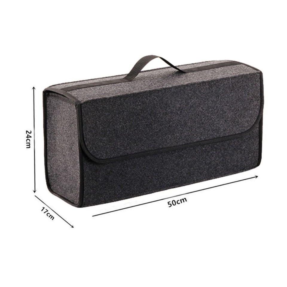 Felt Cloth Car Storage Bag Practical Travel Tidy Car Boot Organiser Box ...