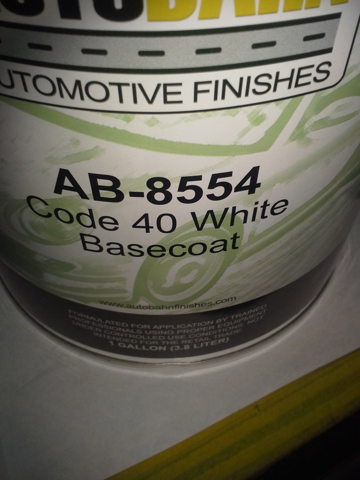 AB 8554 Autobahn GM WA8554 or Code 40 White Basecoat Gallon Kit ( NO ...