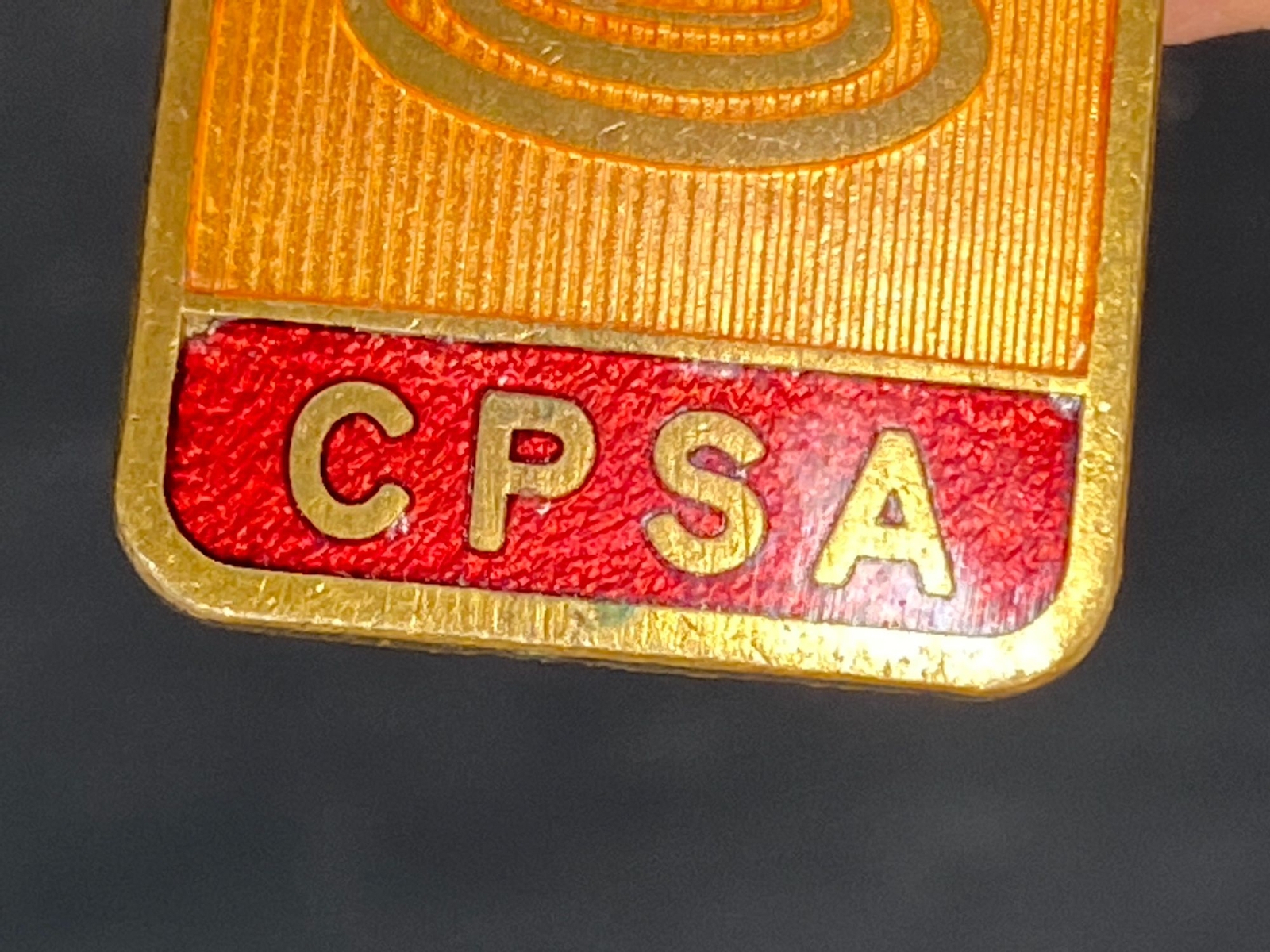 Vtg CPSA Gold Tone Red Employee Lapel Pin Badge .75 in. | eBay
