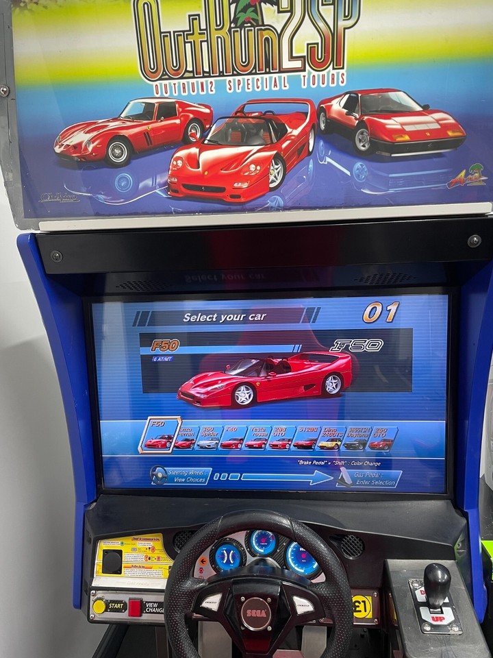 SEGA OUTRUN 2 SPECIAL TOURS HIGH RES. SINGLE SIT DOWN ARCADE MACHINE ...