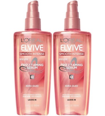 Pack 2 L'oreal Elvive Smooth Intense Frizz Taming Serum Kera Oleo ...