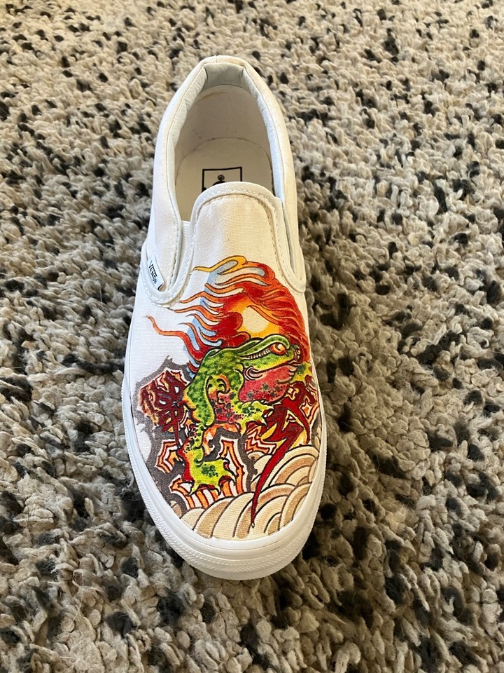 RARE New Vans Ink Master Chris Nunez Oliver Peck Custom Slip On Shoes ...