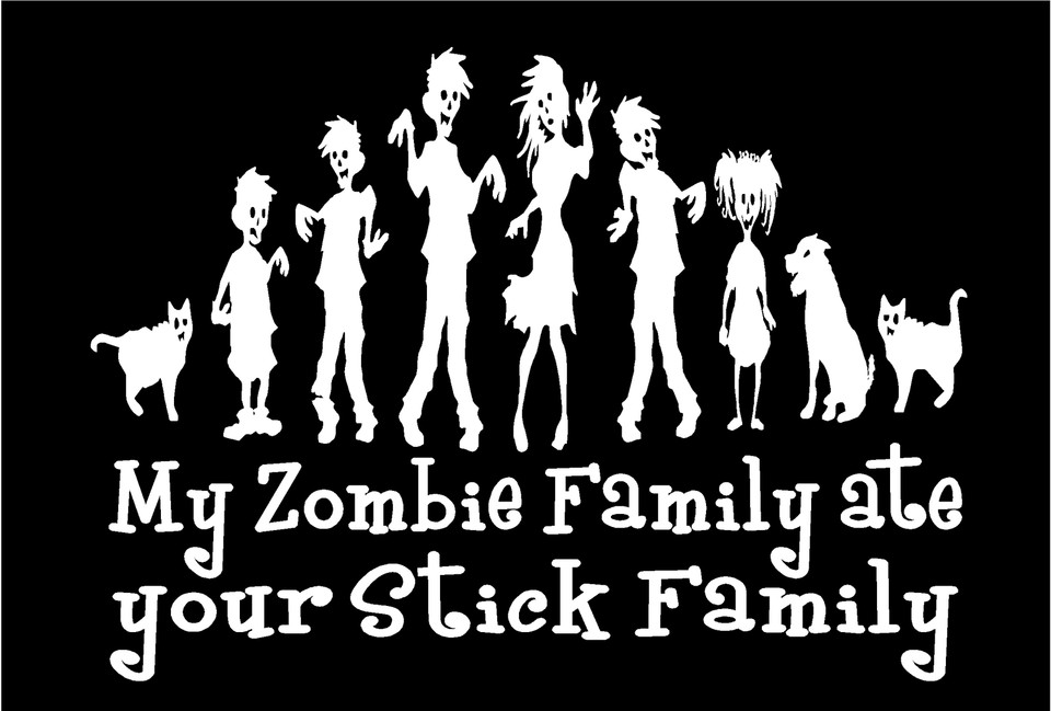 Zombie Family Vinyl Decal My Family Ate Your Stick Family funny car ...