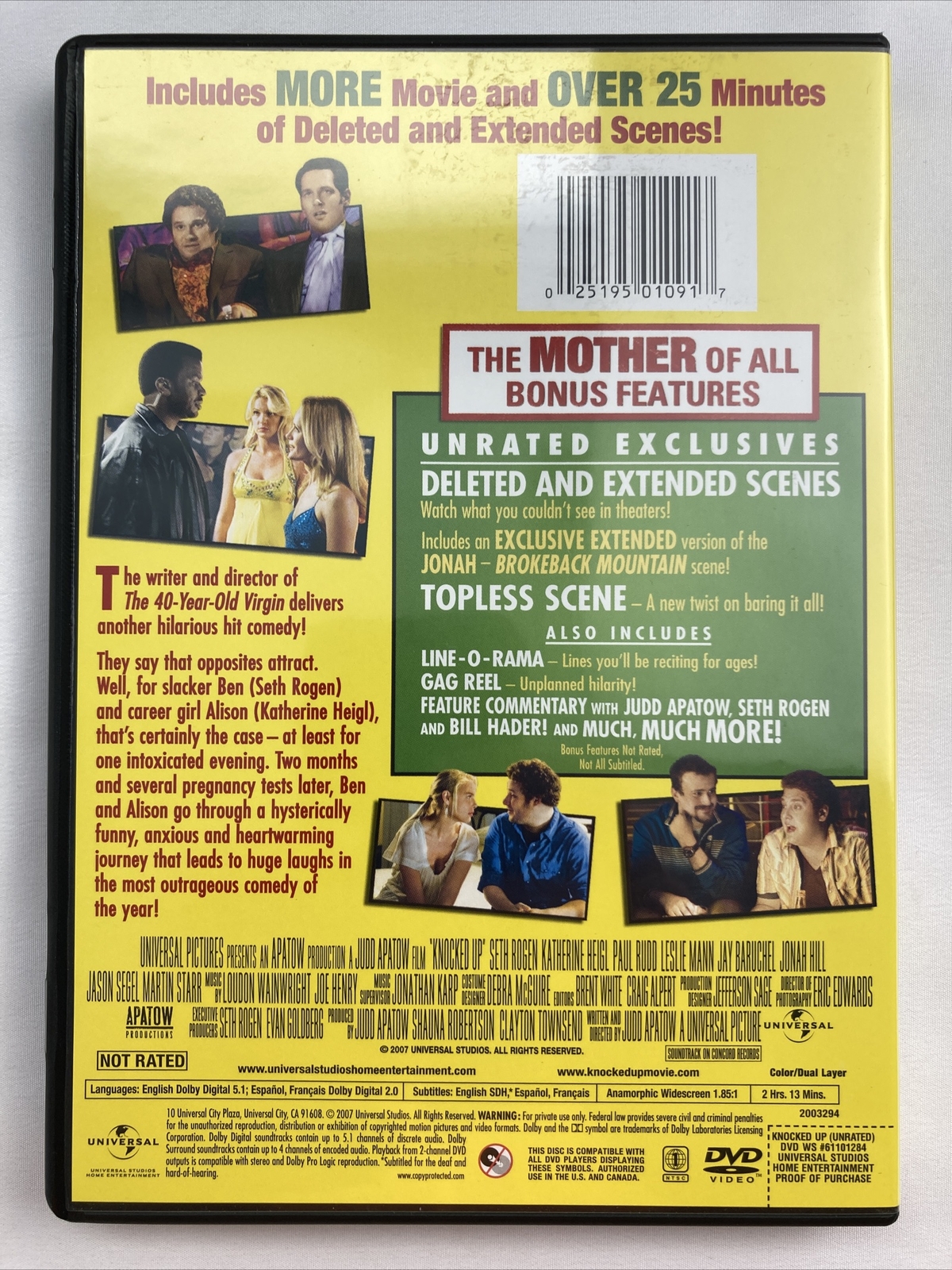 Knocked Up (DVD, 2007, Unrated and Unprotected Full Frame) 25195010900 | eBay