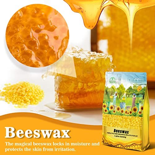 Yellow Organic Natural Beeswax Pellets CARGEN 453g 100% Beeswax ...