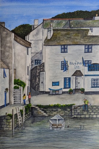 Blue Peter Inn Polperro Cornwall A4 Watercolour Print | eBay UK