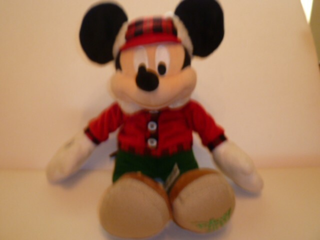 Disney Store Lumberjack Mickey Mouse Plush 17" Christmas Stuffed Animal ...