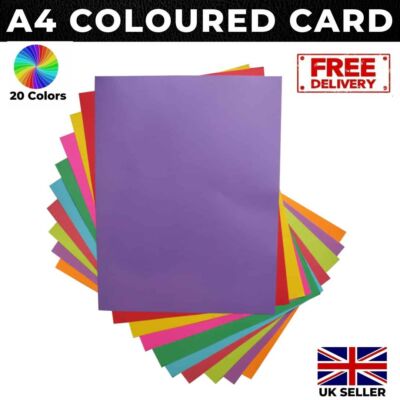 A4 Coloured Card 25 or 50 Sheets Per Pack 260gsm Great Quality - 30 ...