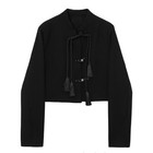 Lady Short Blazer Suit Jackat Coat Button Tassel Loose Black Chinese ...