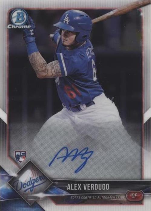 2018 Bowman - Chrome Rookie Autographs Alex Verdugo #CRA-AV (AU, RC ...