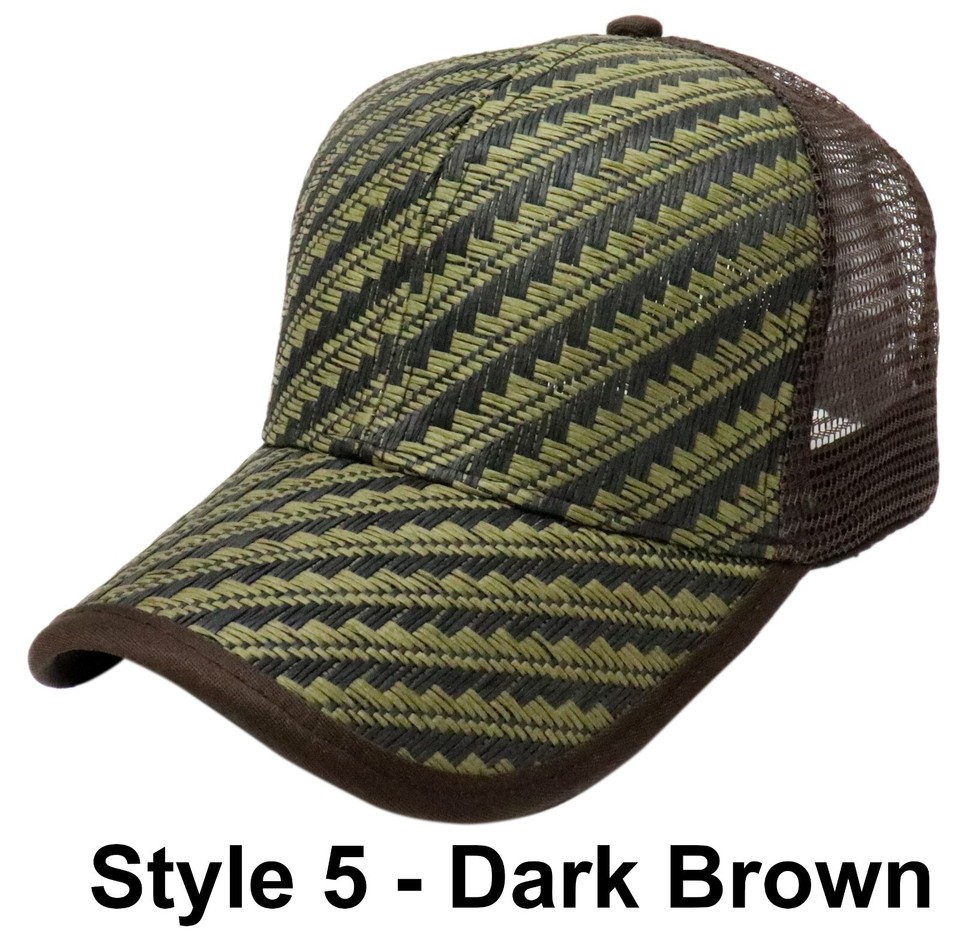Men Women New Wicker Straw Woven Baseball Cap Curved Visor Summer Hat ...