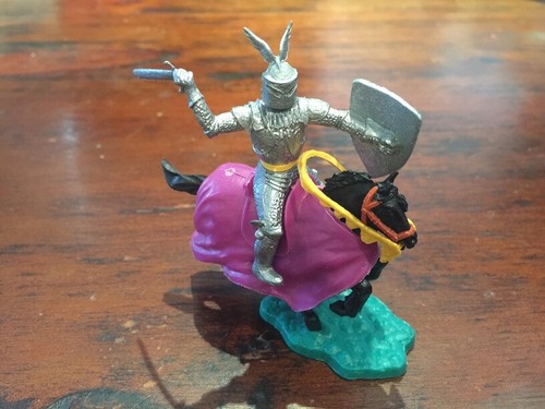 Timpo Silver Knight - Rare Purple Caparison - Medieval/ Middle Ages ...