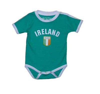 Baby Ireland Soccer Jersey Bodysuit 100% Cotton Country Flag T-Shirt ...