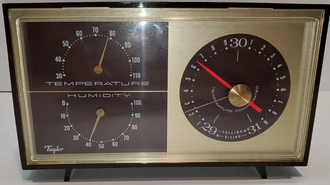 Taylor Instrument Company Barometer Vintage Temperature Humidity B2 | eBay