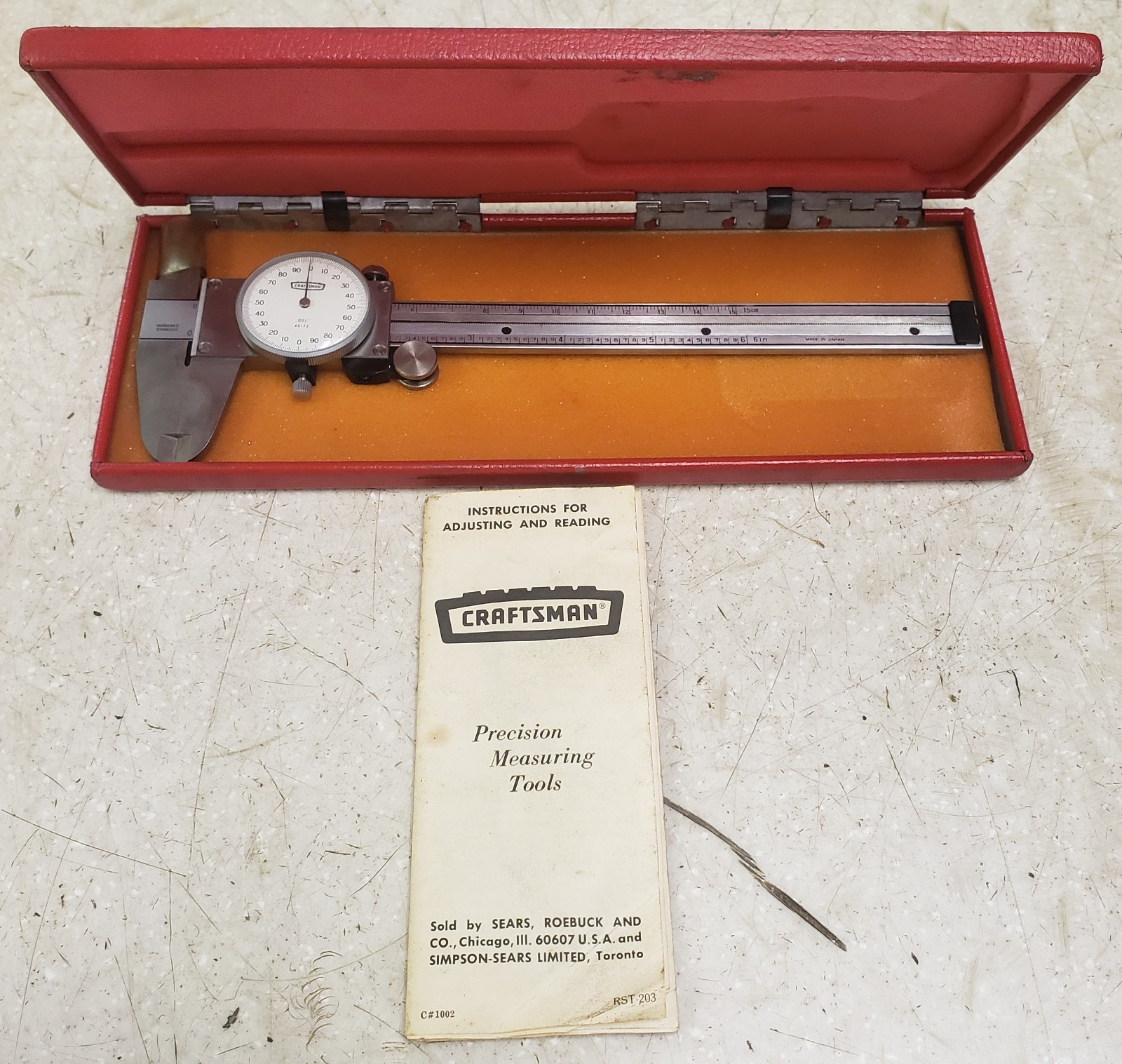 Vintage Craftsman 40172 6" Dial Vernier Caliper with Case | eBay