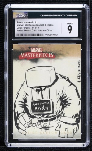 2008 Fleer Marvel Masterpieces Series 2 1/1 Adam Cline CGC 9 Auto ...