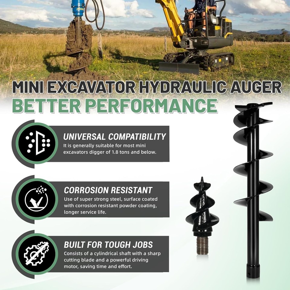 150mm Hydraulic Auger Drill For 1-2 Tons Chinese Mini Excavators ...