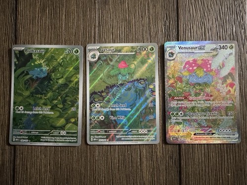 Pokemon TCG Scarlet + Violet 151 Bulbasaur IR, Ivysaur IR, Venusaur Ex ...