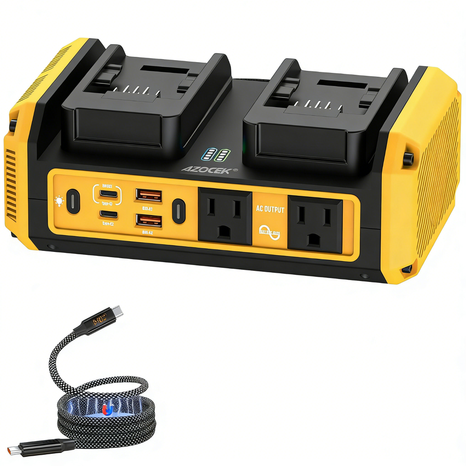 350W Pure Sine Wave Power Inverter Compatible with Dewalt 20V Battery ...