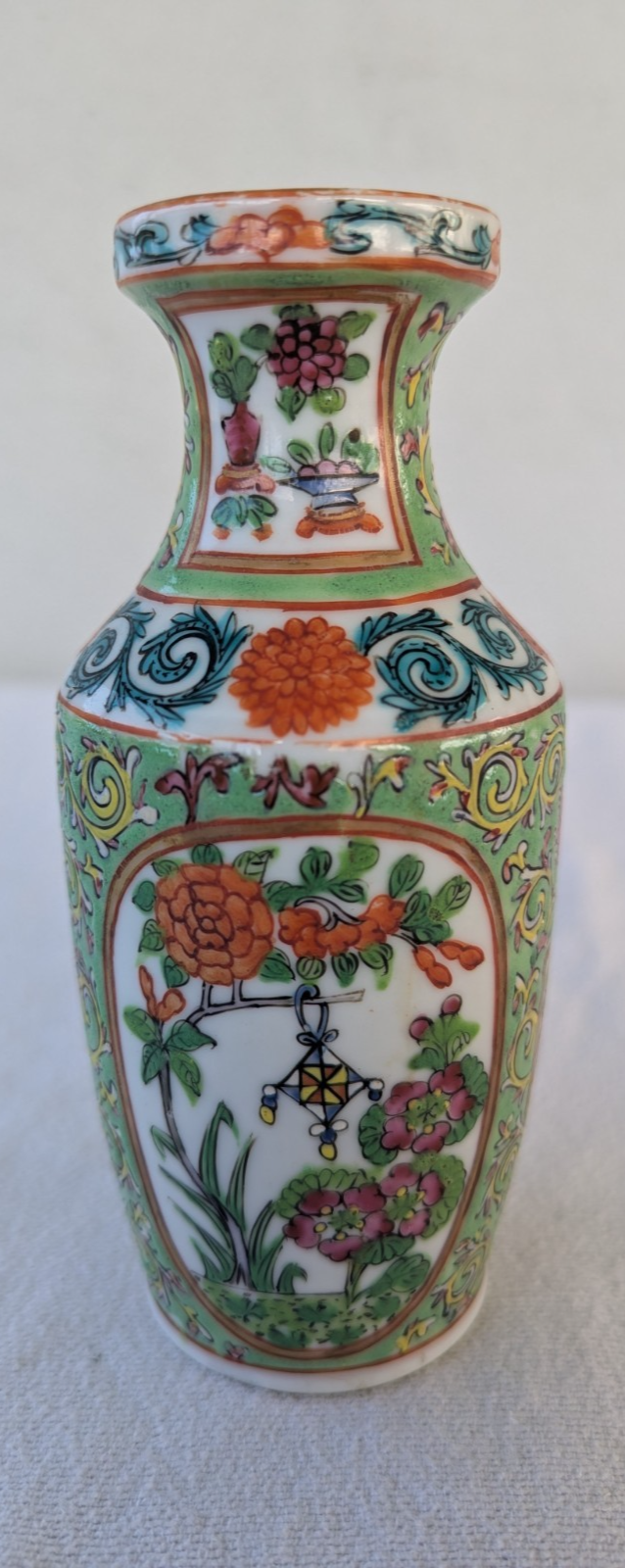 Chinese Famille Rose Vase, Colorful Floral & Bird Design, Porcelain ...