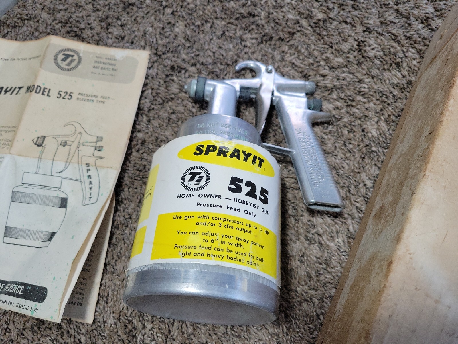 Vtg NEW? Thomas Industries Model #525 SprayIt Paint Spray it Gun W/ Box ...