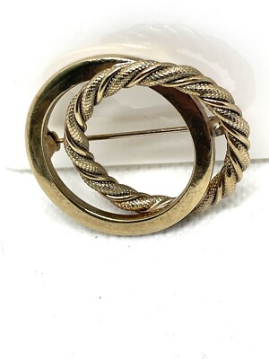 Vintage Intertwined Circles Smooth And Twisted Wire Brooch Lapel Pin | eBay