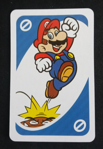 2016 Mattel Super Mario Uno Card Blue Mario Skip | eBay