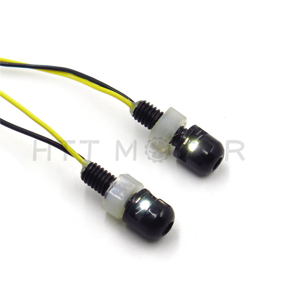 Black Universal Led License Tag Plate Bolt Lights Motorcycle Cruiser ...