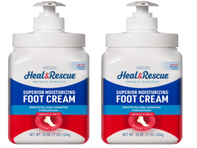 Heel Rescue Foot Cream 16 Ounce Bottle, 2 Pack, For Cracked, Calloused ...