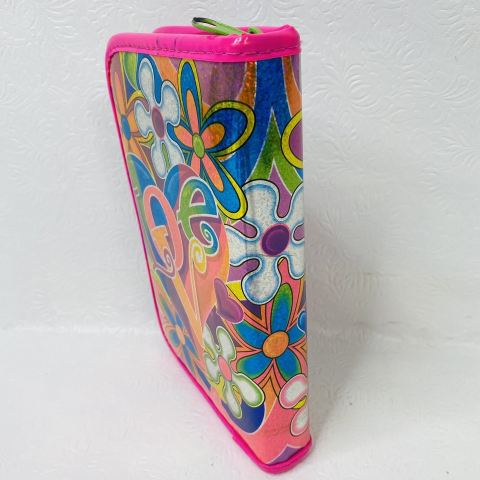Lisa Frank Flower Power Love Zip Planner Mini Organizer Holographic ...