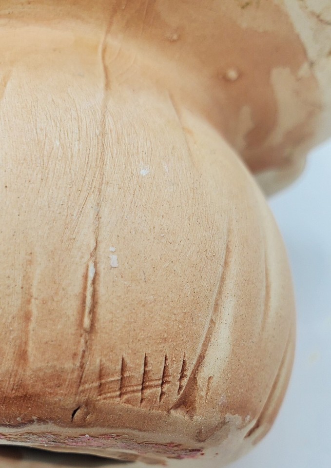 Clay Pottery Glazed Finish Mushroom Artistic Top And Clay Bottom 4.5" H ...