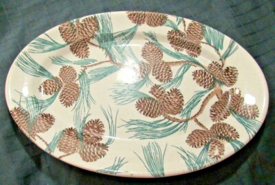Tepco Restaurant Ware China Needles and Pine Pinecone Large Platter HTF ...