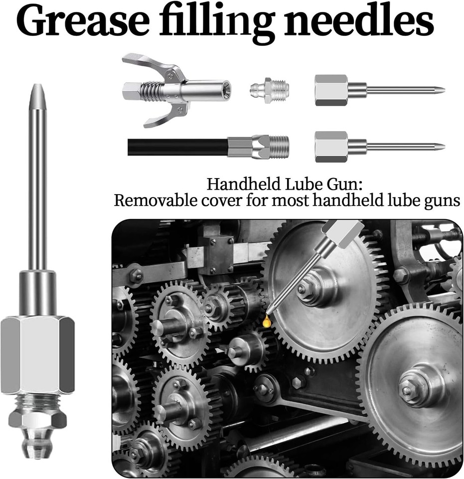 Grease Gun Needle Tip Kit 7 Pcs, 5Pc Grease Gun Needle Tip Mouth+ 1Pc ...