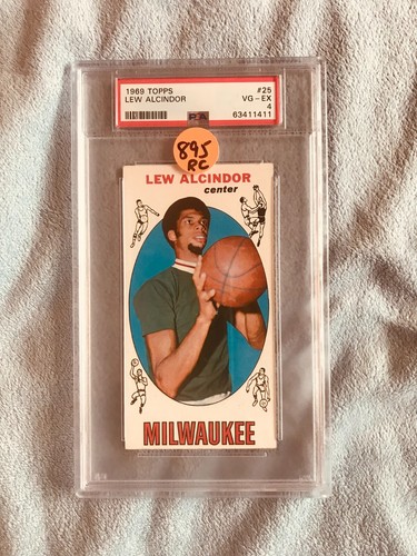 1969-70 Topps 25 Lew Alcindor Kareem Abdul-Jabbar RC Rookie PSA 4 VG/EX ...