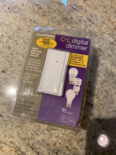 Lutron C.L Digital Dimmer, MACL-153MH-WH, White | eBay