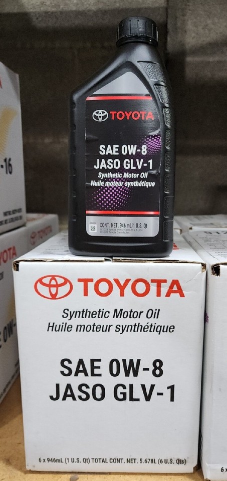 TOYOTA 0W-8 JASO GLV-1 Synthetic Motor Oil 6 Quarts 0W8 | eBay