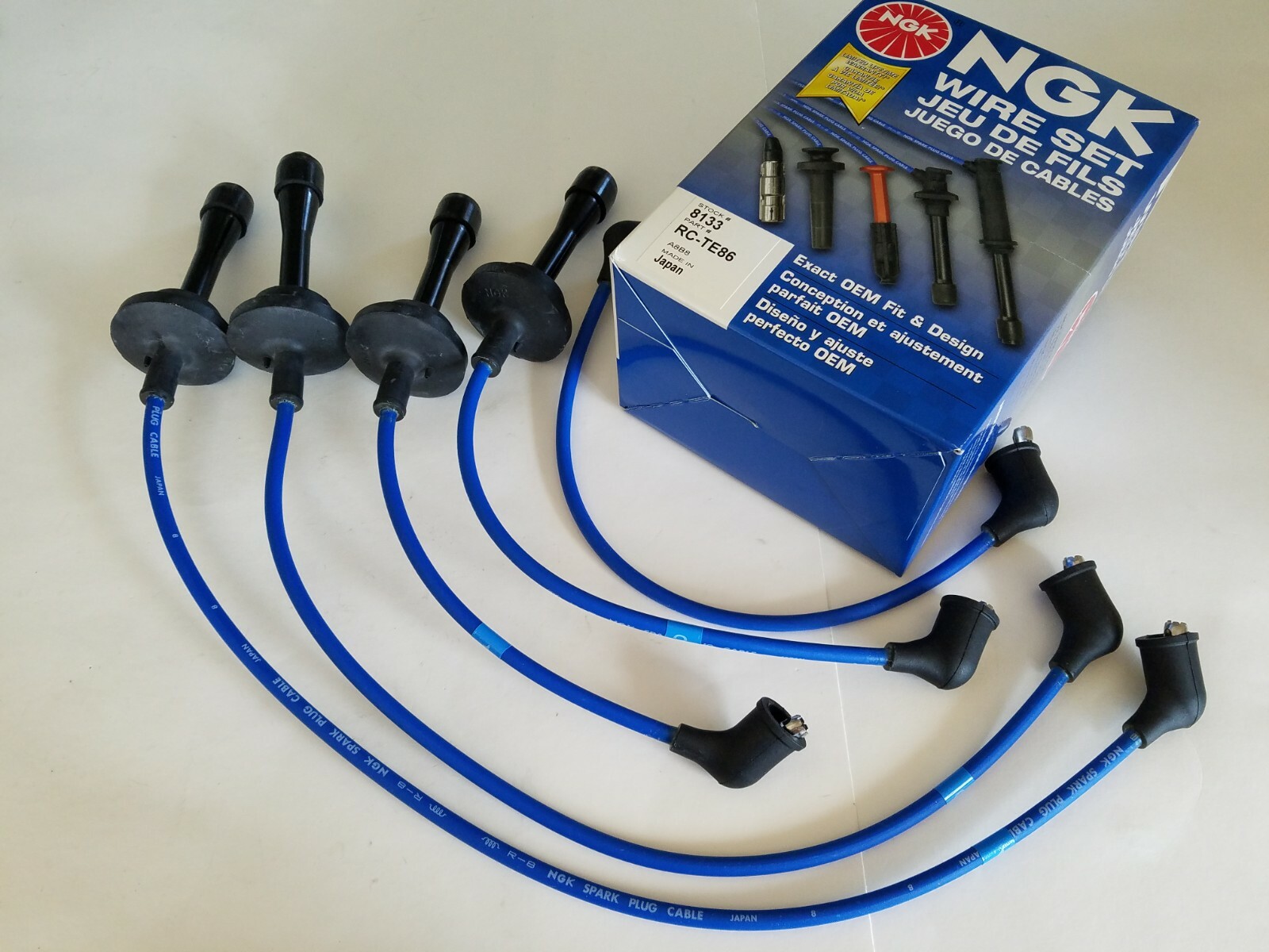 Toyota Corolla 2TC 7-79 & 3TC 80-82 NGK Spark Plug Wire Set TE86 - 8133 ...