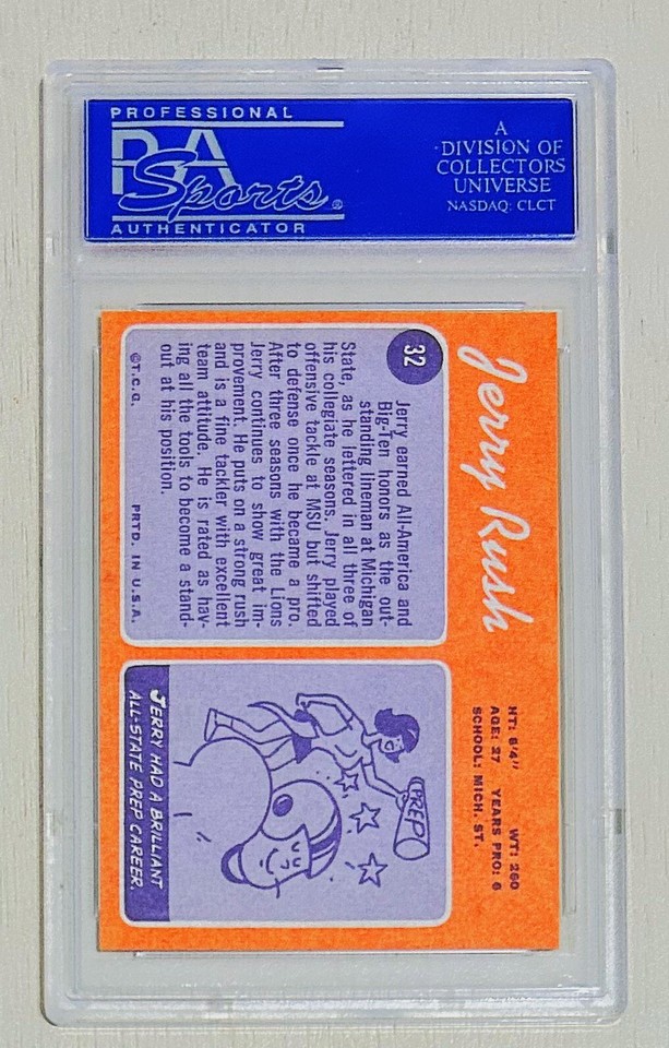 1970 TOPPS FOOTBALL PSA 8 # 32 JERRY RUSH DETROIT LIONS...SET BREAK | eBay